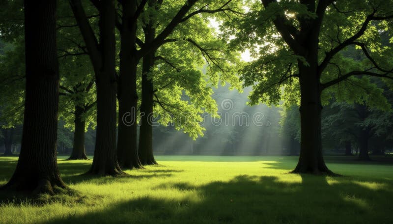Tall Trees Casting Dappled Shadows on the Ground, Scenery, Sunlight ...