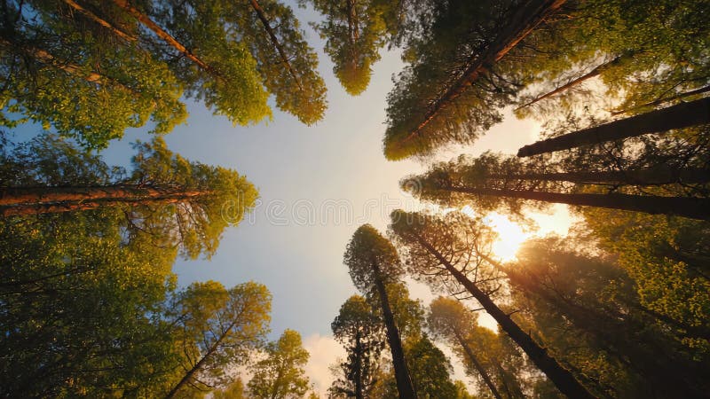 Tranquil Forest Canopy with Sunlight Filtered through Trees for Nature ...