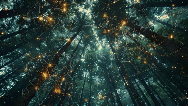 The Tall Trees Stand Stoically Each One Representing a Node in a ...