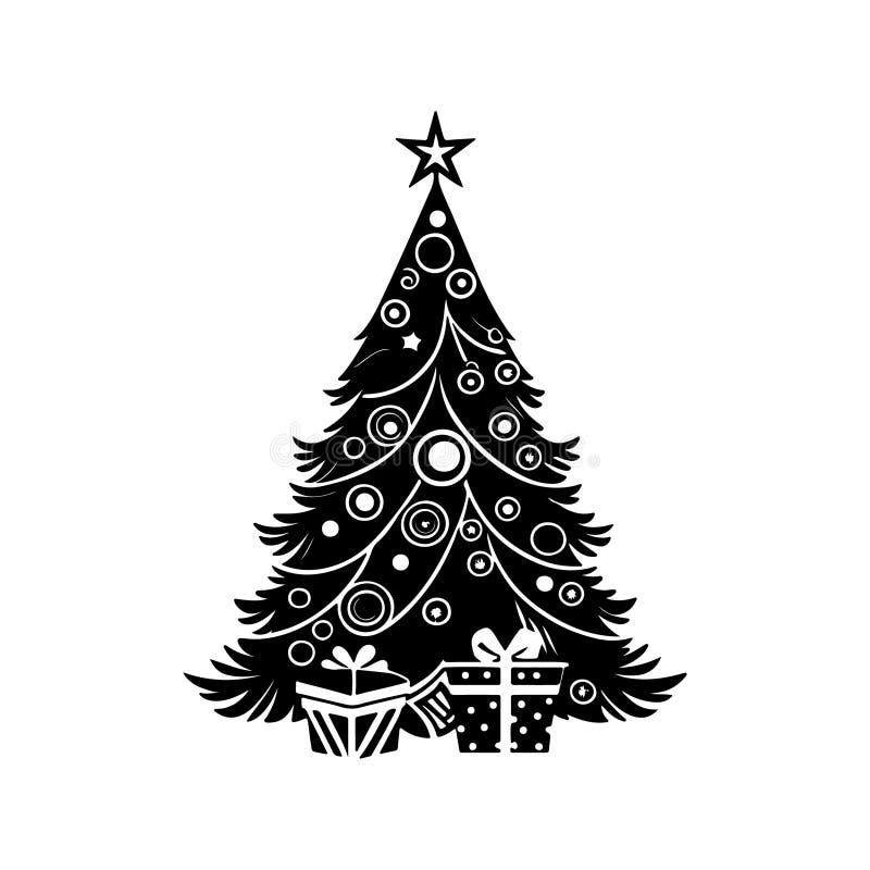 A Tall Triangular Silhouette of a Christmas Tree, Illustrated in a ...