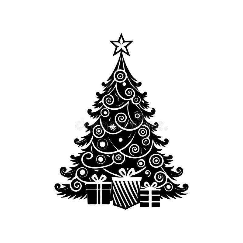 A Tall, Triangular Silhouette of a Christmas Tree in Vector Format ...