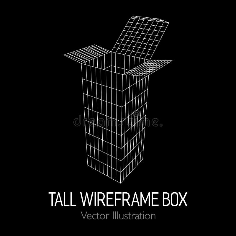 Tall Vertical Rectangle Box Stock Vector - Illustration of front, close ...