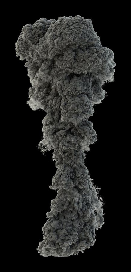 Tall Volumetric Smoke Column with Dense Layers Stock Photo - Image of ...