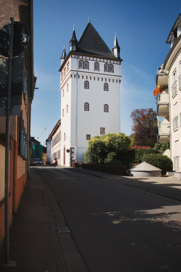Tall White Building in Eltville Editorial Photo - Image of castle ...