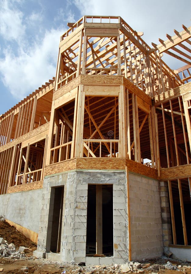 Wooden Frame Construction stock image. Image of cloud - 2006963