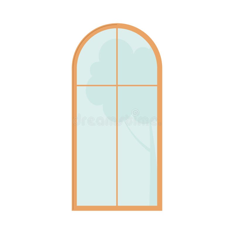Tall Window with Wooden Frame for Home Decor, Vector Stock Vector ...