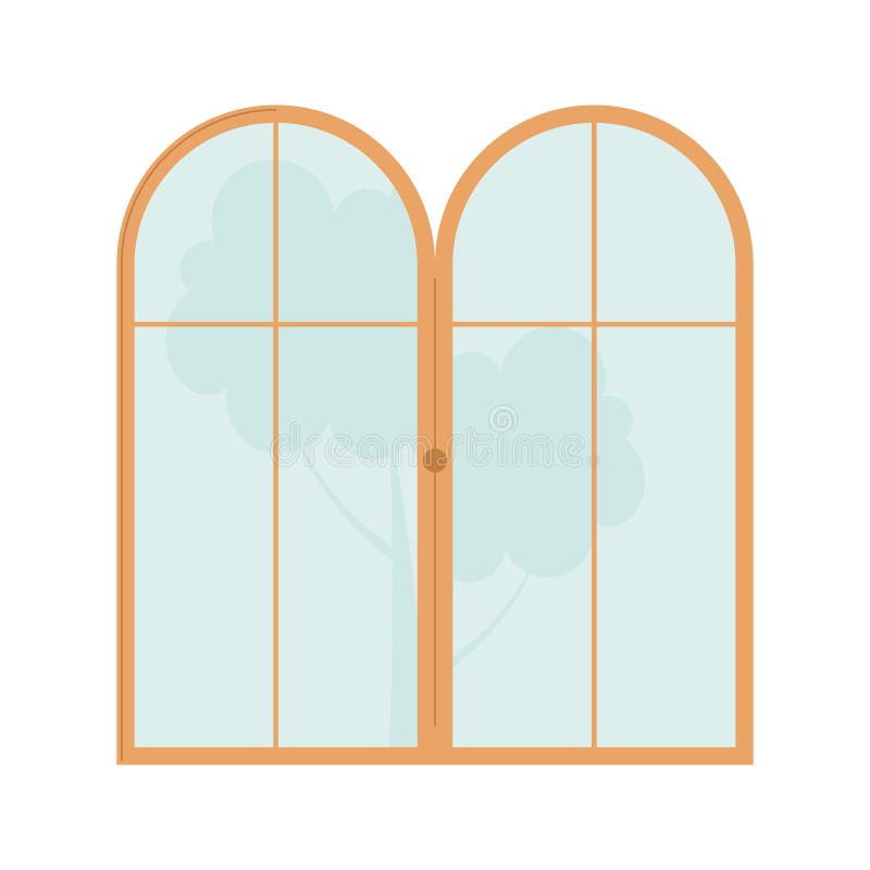 Tall Window with Wooden Frame for Home Decor, Vector Stock Vector ...