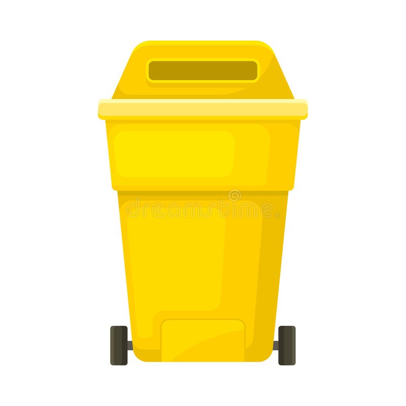 Yellow Trash Bin Isolated. Minimal Idea Concept Stock Illustration ...