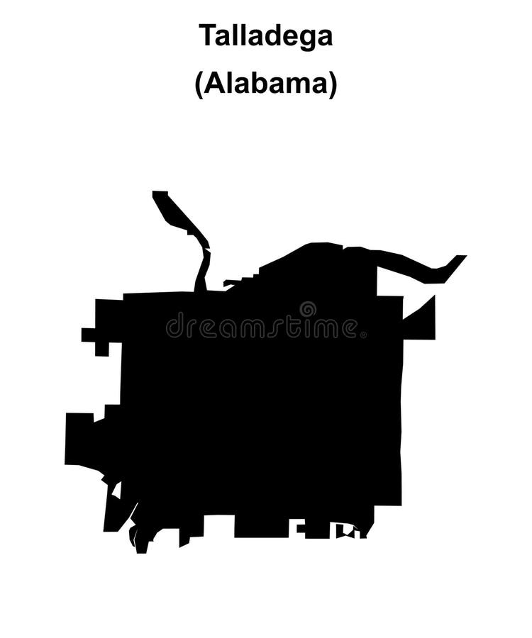 Talladega outline map stock vector. Illustration of vector - 357149057