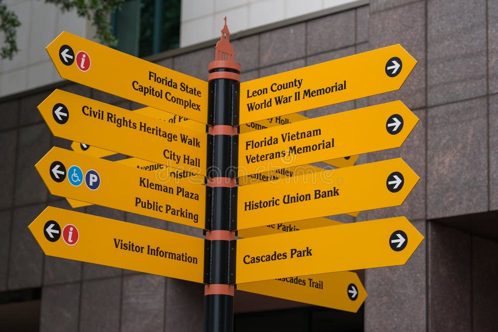 Tallahassee Visitor Information Sign Stock Image - Image of information ...