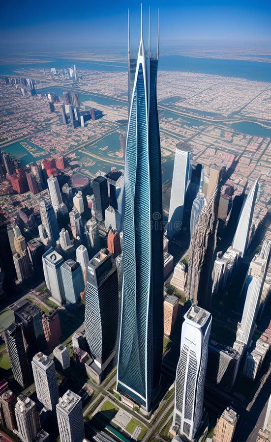 Tallest Building Concept Design Stock Illustration - Illustration of ...