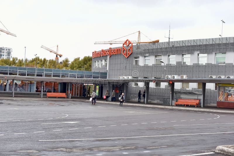 Tallinn, City bus station editorial photography. Image of outdoor ...
