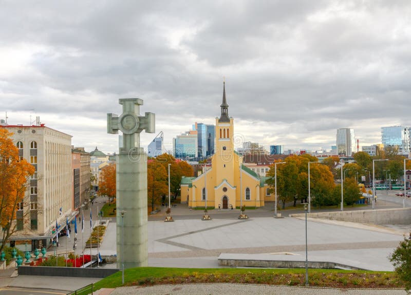 Tallinn. Freedom Square. stock image. Image of monument - 66155437