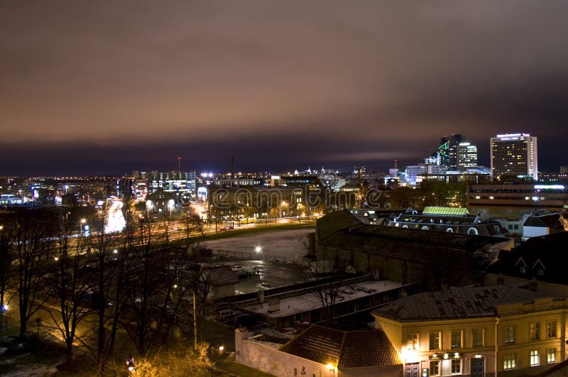 Tallinn at night stock image. Image of city, night, estonia - 12146203