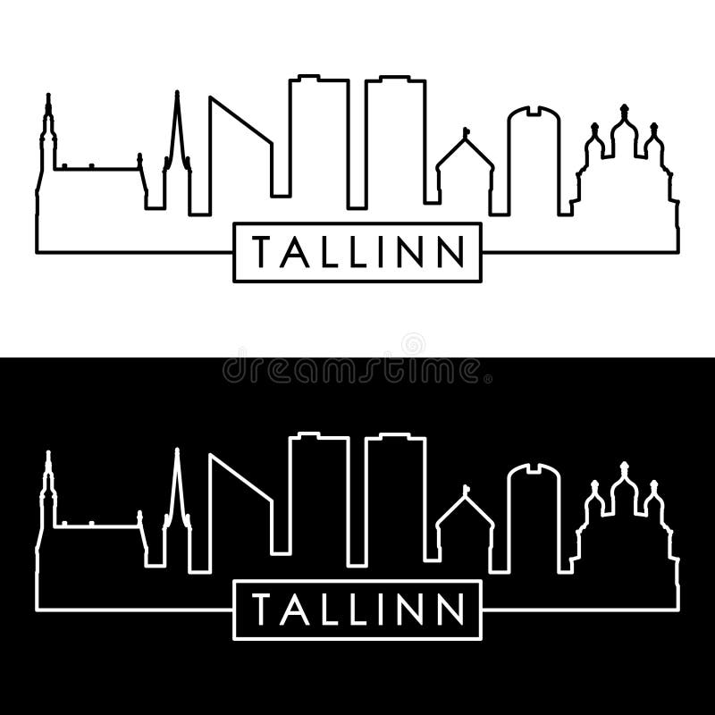 Tallinn Skyline. Linear Style Stock Vector - Illustration of background ...