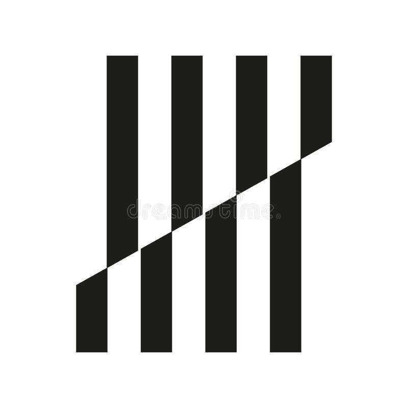 Tally Mark Icon. Black Counting Symbol. Diagonal Slash Detail. Vector ...