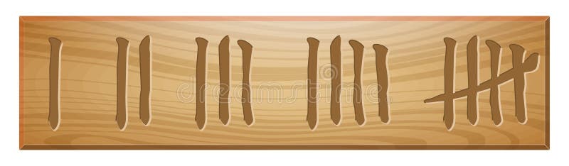 Set of Wooden Tally Mark Count Lines Isolated. Eps. Stock Illustration ...