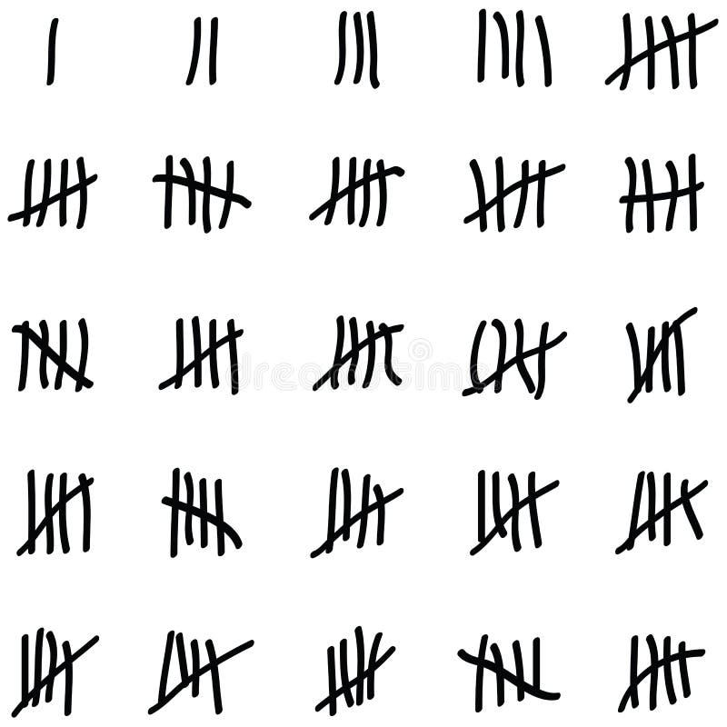 Tally marks icon set stock vector. Illustration of cross - 138956785