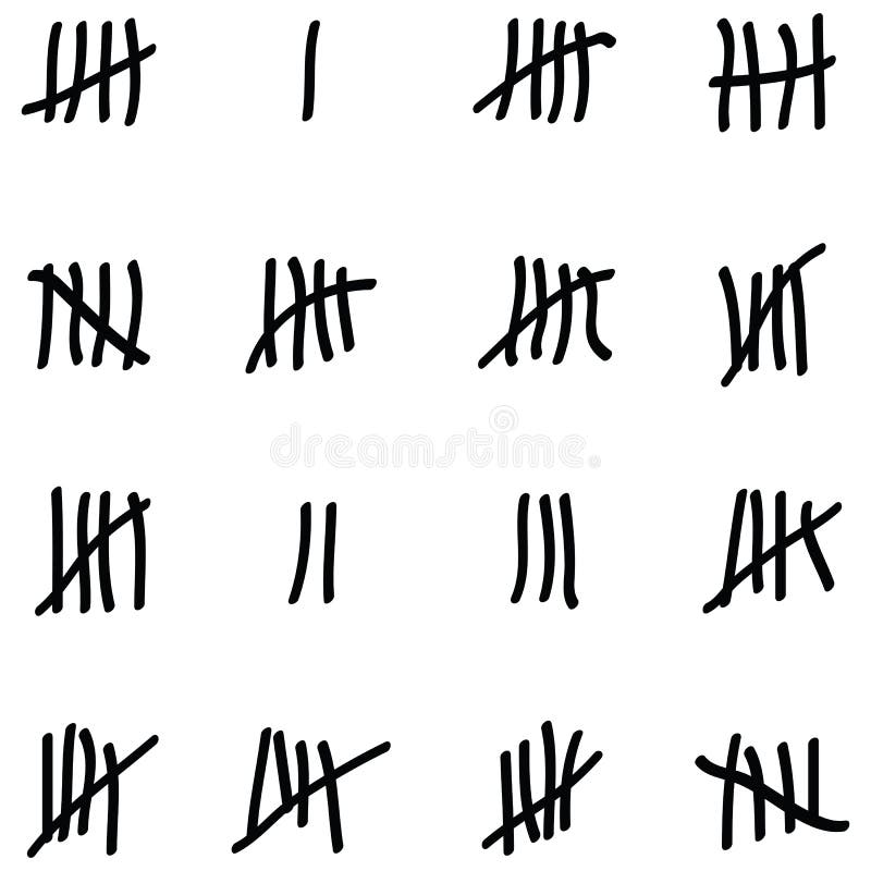 Tally marks icon set stock vector. Illustration of hand - 138956833