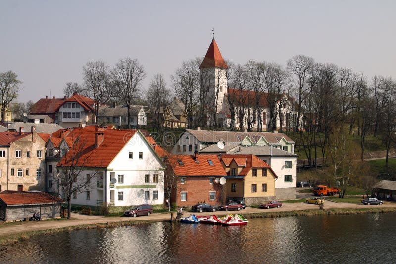 Old city Talsi in Latvia stock photo. Image of brick - 20258674