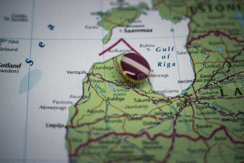 Talsi Pinned on a Map with Flag of Latvia Stock Image - Image of ...
