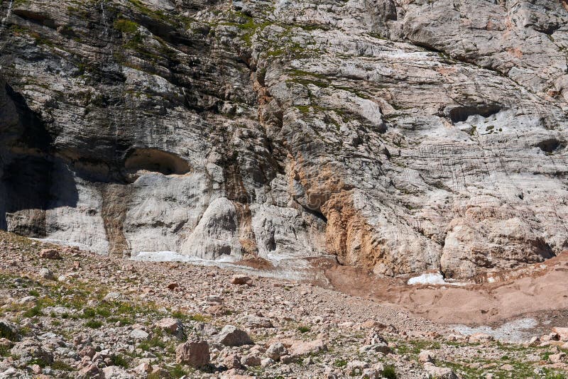 Talus at the Foot of a Sheer Cliff in a Mountainous Area Stock Photo ...