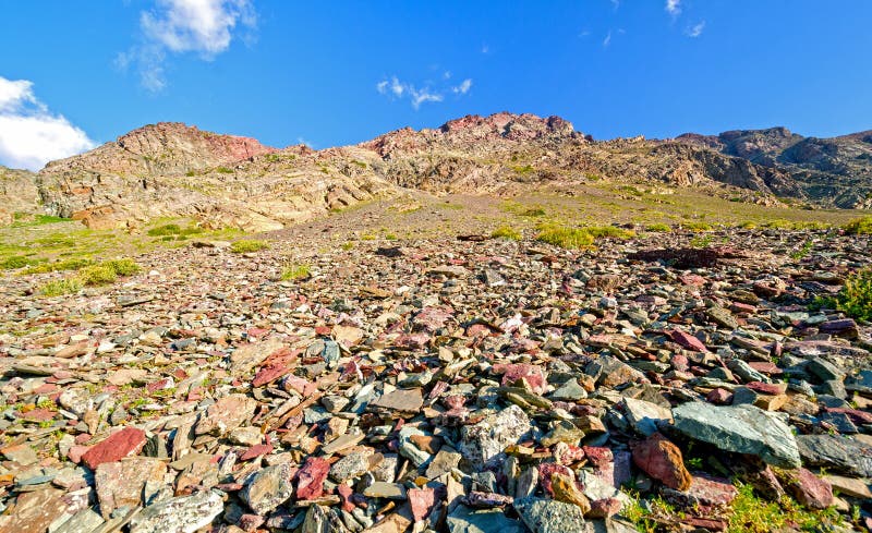 Talus Slope on a Mountain Ridge Stock Image - Image of escarpment ...
