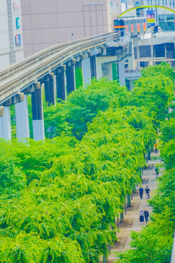 Tama Monorail and Tachikawa Town Stock Image - Image of bettown ...
