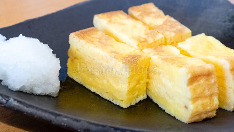 Tamagoyaki Japanese Rolled Egg Roll Stock Photo - Image of food, rolled ...