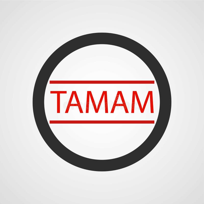 Tamam Ok or Done Isolated Flat Icon Stock Illustration - Illustration ...