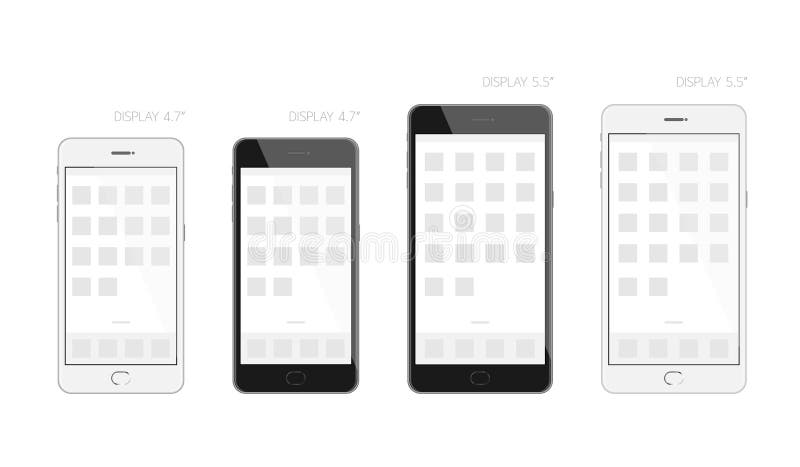 Tamanho Preto E Branco 4 Da Exposição Do Projeto De Smartphone 7 E 5 5 ...