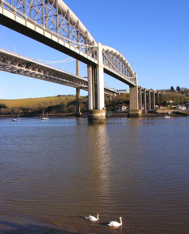 Tamar Bridge River Tamar Devon Stock Image - Image of devon, sunset ...