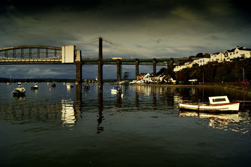 The Tamar Bridge on the River Tamar Stock Image - Image of fishing ...