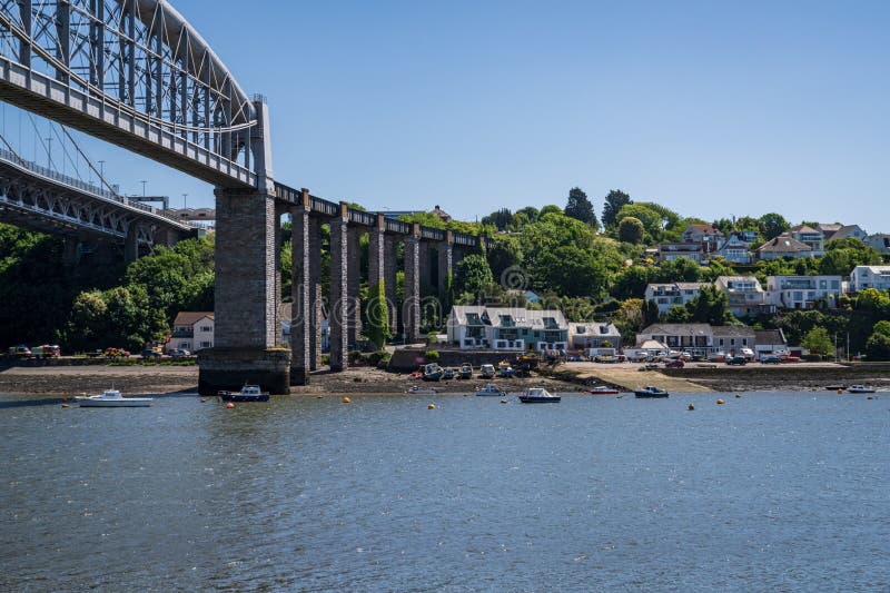 The Tamar Bridge and the Royal Albert Bridge in Saltash, Cornwall ...