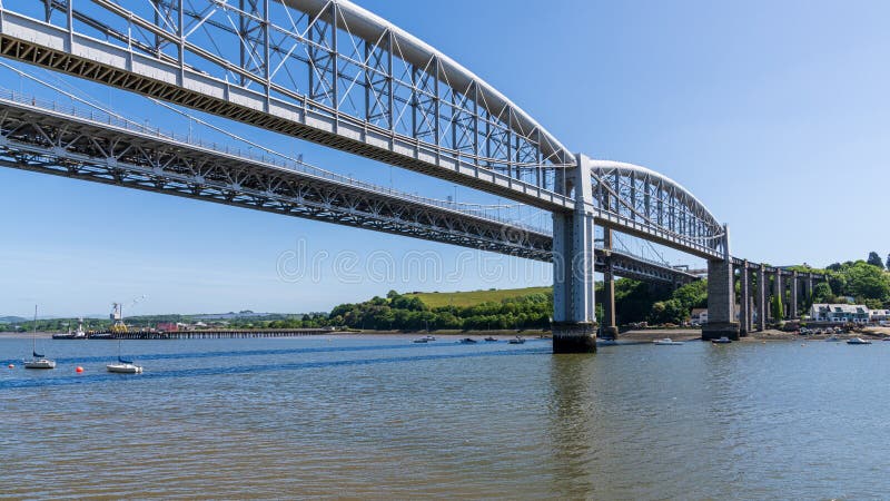 The Tamar Bridge and the Royal Albert Bridge in Saltash, Cornwall ...