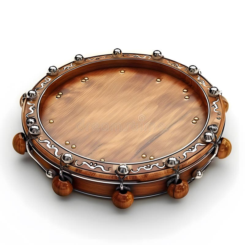 Tamarin, Ancient Percussion Musical Instrument, Close-up, Isolated on ...