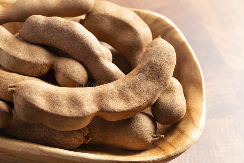 Tamarind Beans in Shell on a Butchers Block Stock Photo - Image of ...