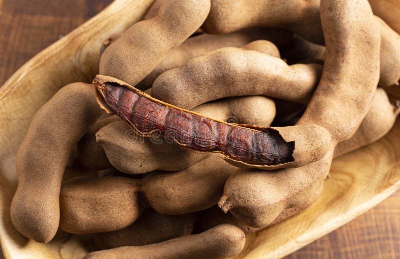 Tamarind Beans in Shell on a Butchers Block Stock Photo - Image of open ...
