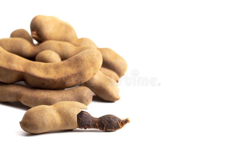 Tamarind Beans in Shell on a White Background Stock Photo - Image of ...