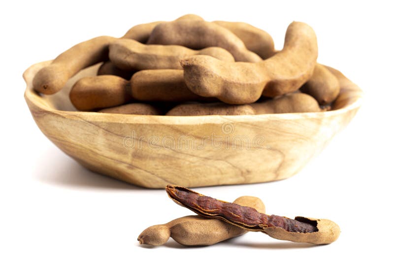 Tamarind Beans in Shell on a White Background Stock Photo - Image of ...