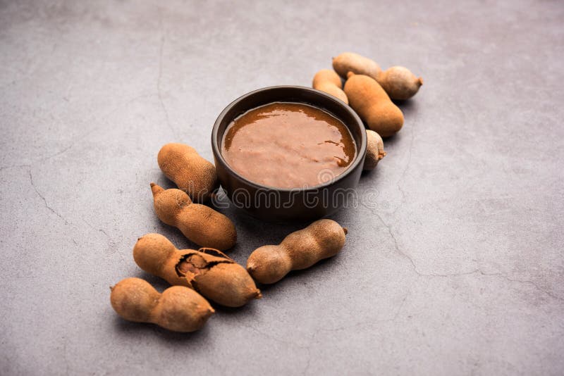 Tangy Tamarind Puree or Imli Paste Stock Image - Image of chaat, indica ...
