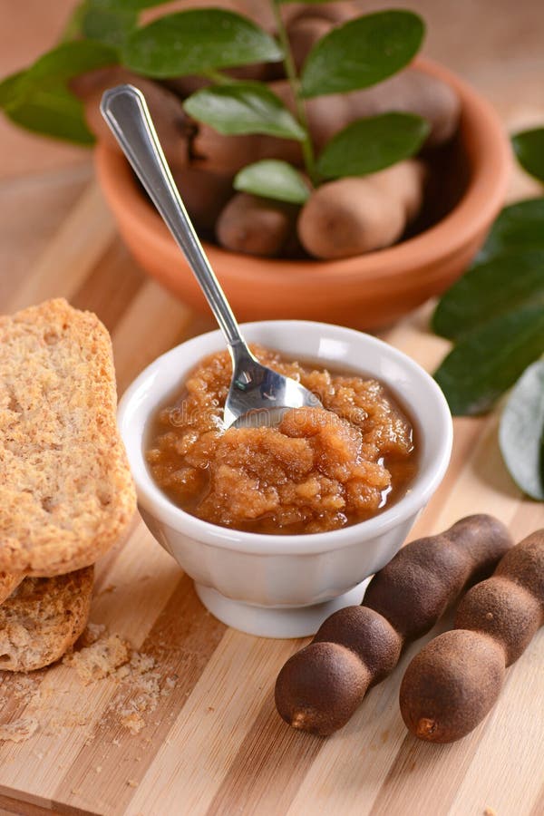 Tamarind jam in the bowl stock image. Image of healthy - 70658663