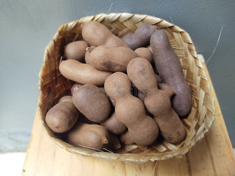 Tamarind Sweet for Food Fruit Ripe Tamarinds on Plate and White ...