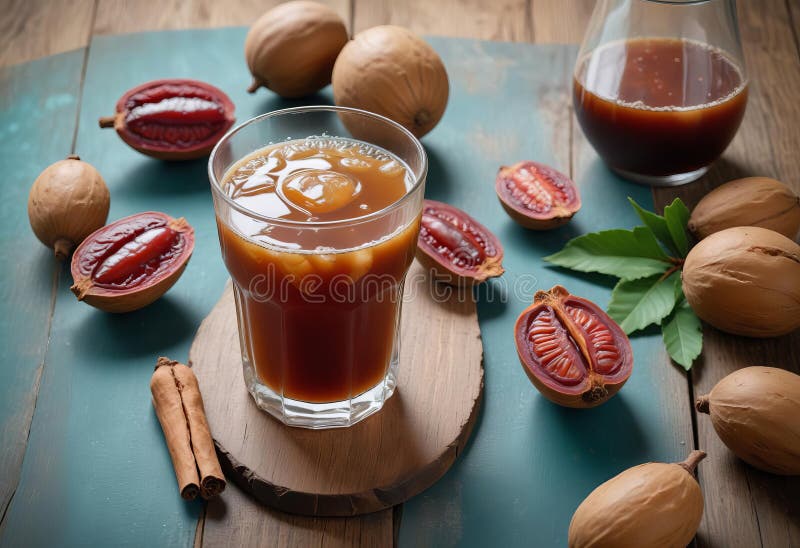 Tamarindus Indica - Tamarind Juice in a Glass Stock Illustration ...