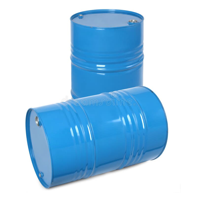 Tambor Azul Do Metal Isolado No Branco Foto de Stock - Imagem de ...