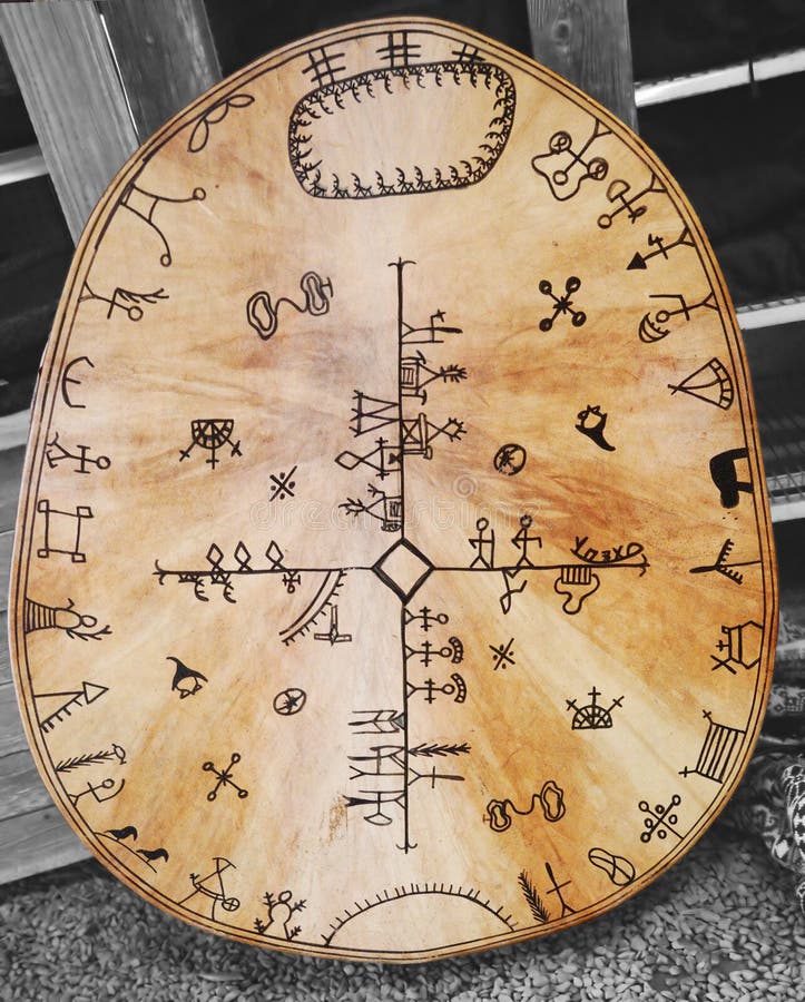 Tambor Tradicional De Sami. Stock de ilustración - Ilustración de ...