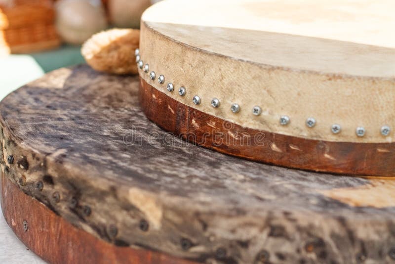 Tambour De Basque De Chaman Authentique Vibrant De Tambour De Basque ...