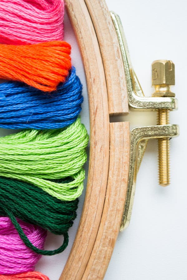 Tambour with Threads for Embroidery Stock Photo - Image of handiwork ...