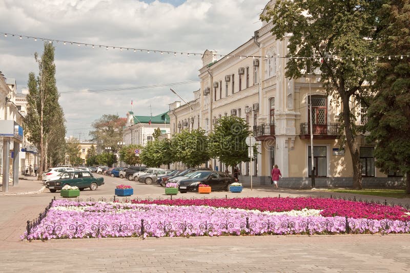 Tambov. Municipal Landscape Stock Image - Image of machine, flowerbed ...