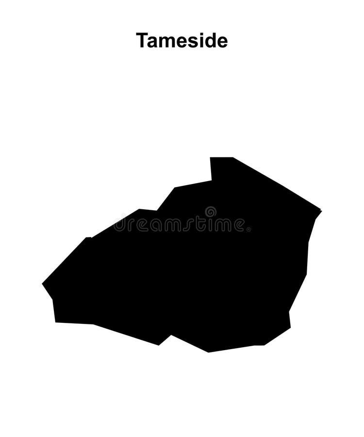 Tameside outline map stock illustration. Illustration of design - 360364570